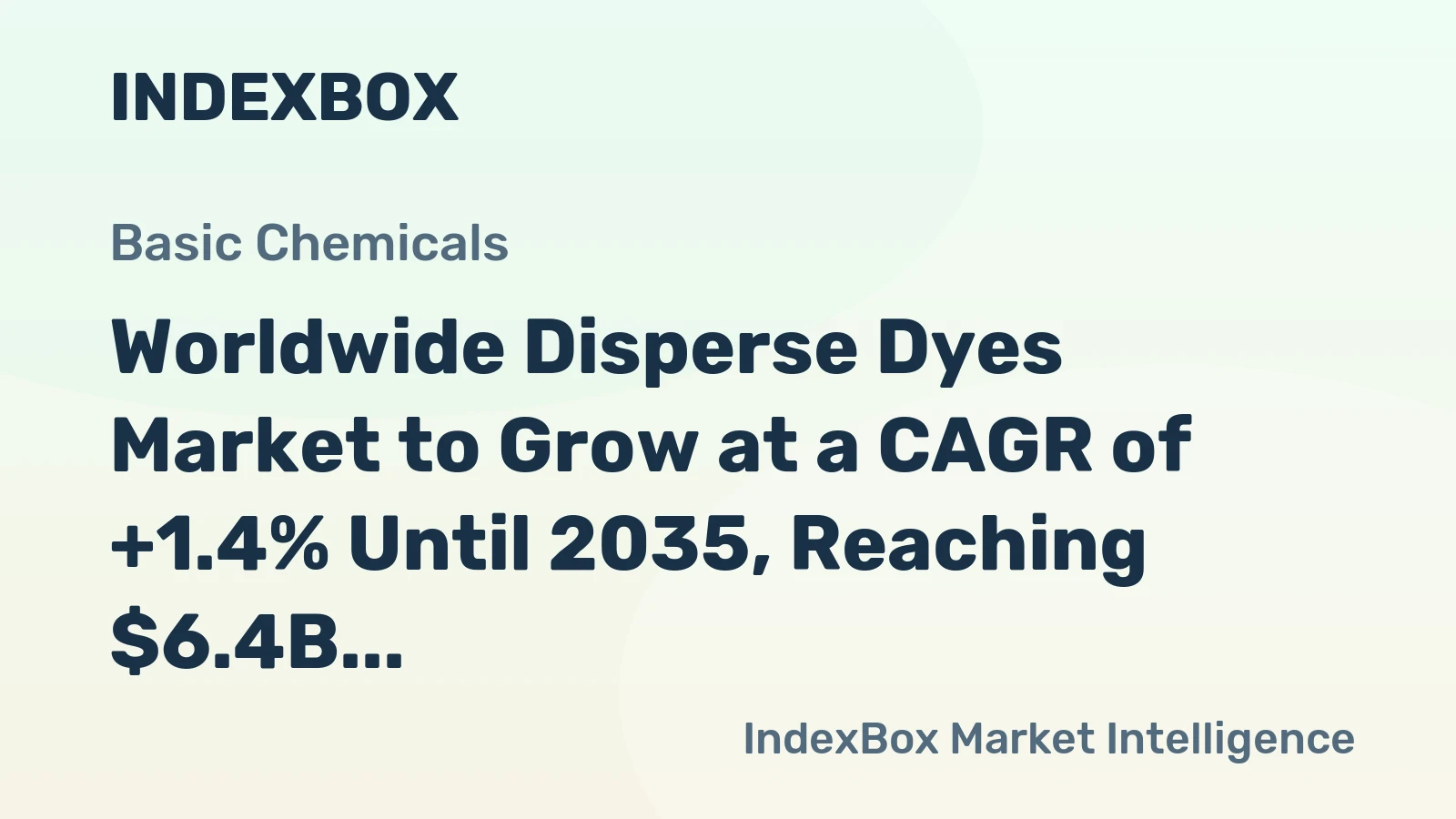 Worldwide Disperse Dyes Market to Grow at a CAGR of +1.4% Until 2035, Reaching $6.4B in Value