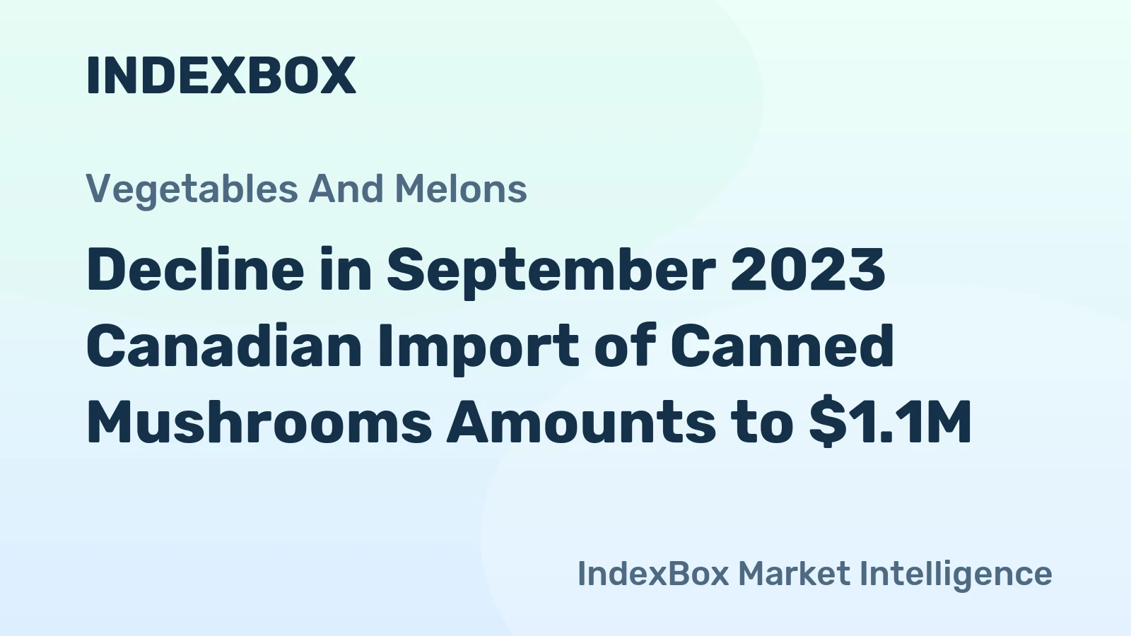 Decline in September 2023 Canadian Import of Canned Mushrooms Amounts to $1.1M