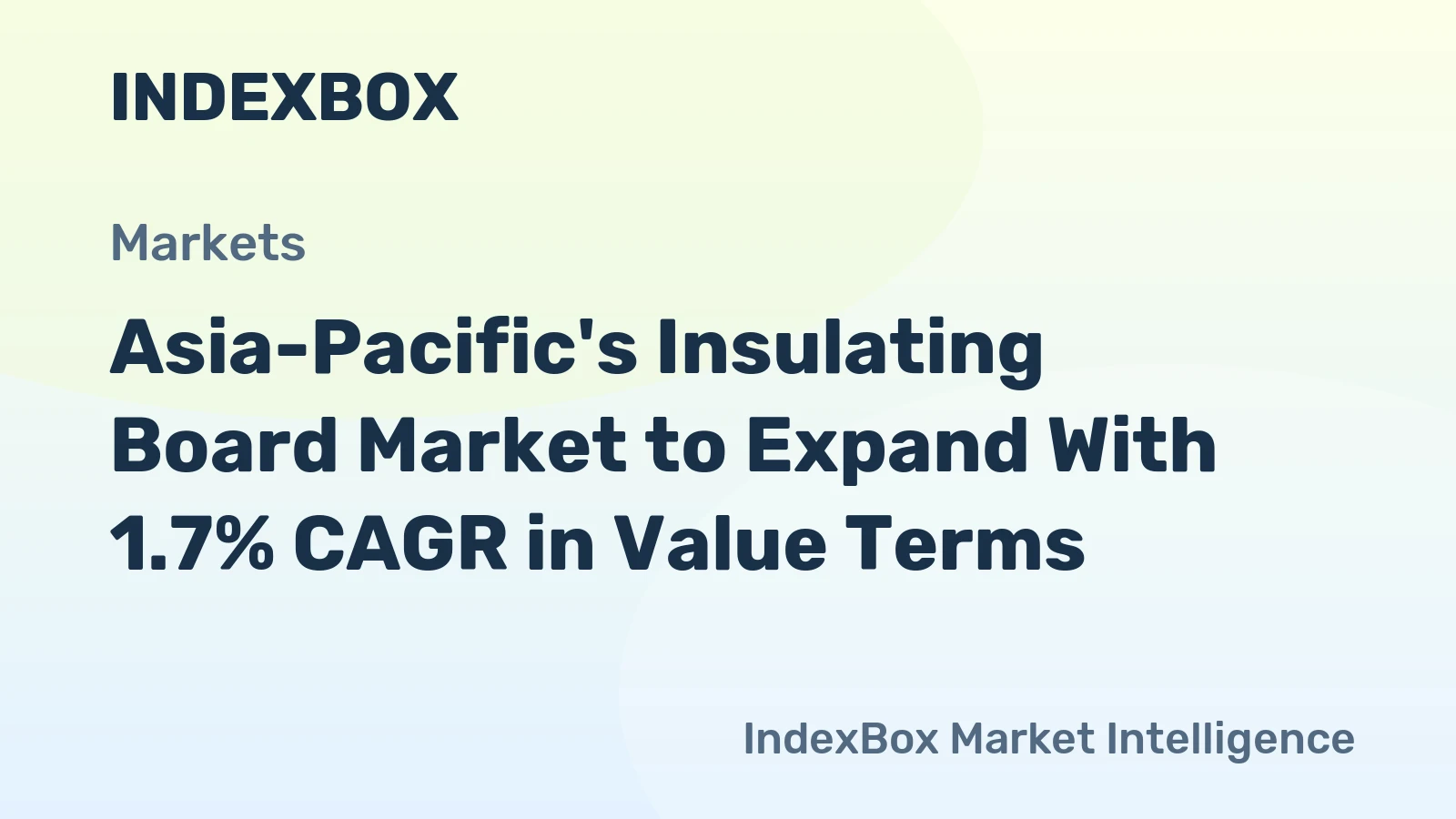Asia-Pacific's Insulating Board Market to Expand With 1.7% CAGR in Value Terms
