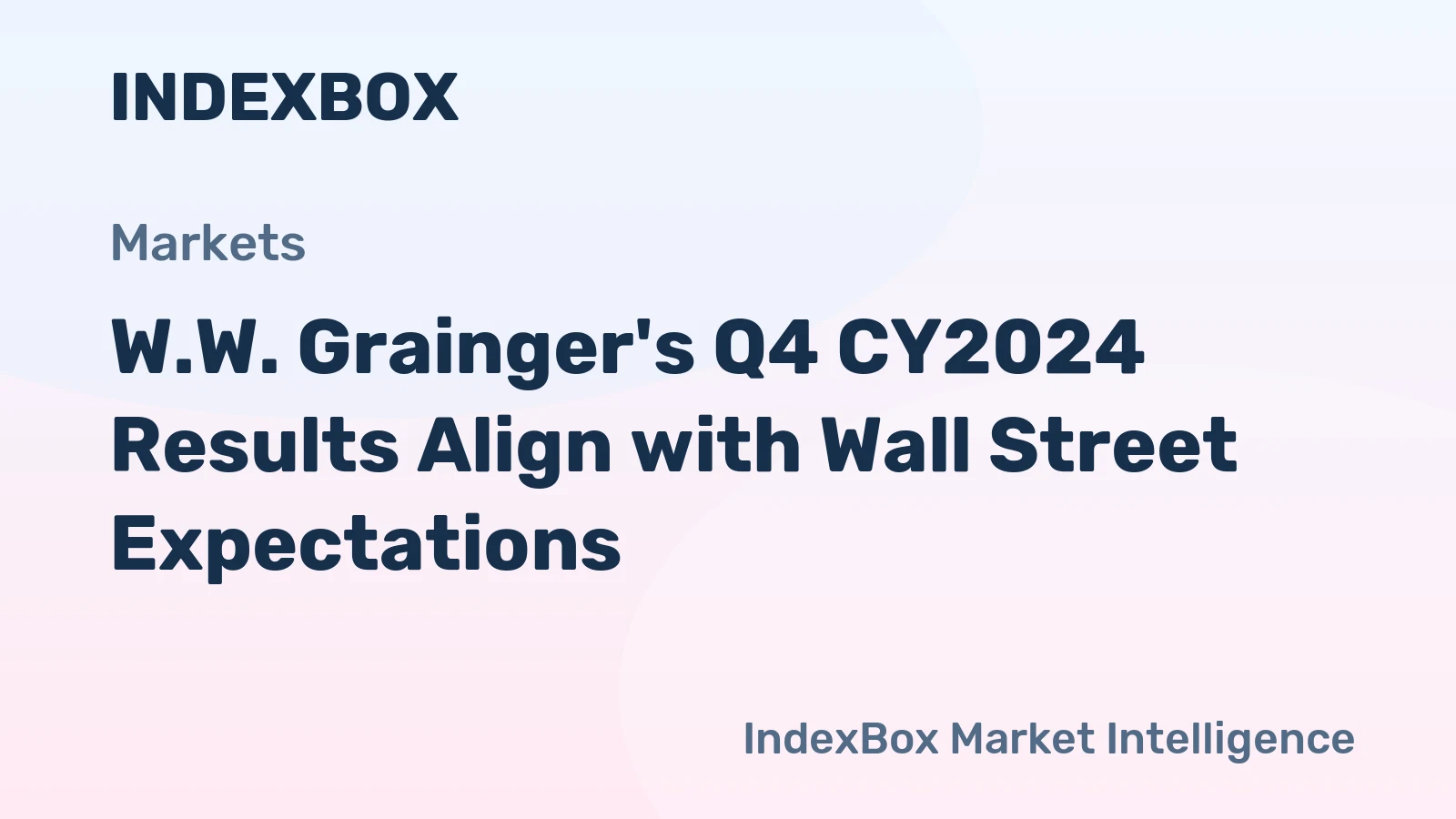 W.W. Grainger's Q4 CY2024 Results Align with Wall Street Expectations