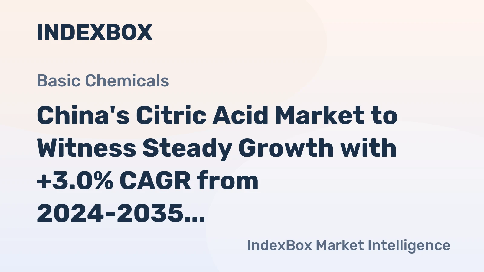 China's Citric Acid Market to Witness Steady Growth with +3.0% CAGR from 2024-2035, Reaching $1.9B by 2035