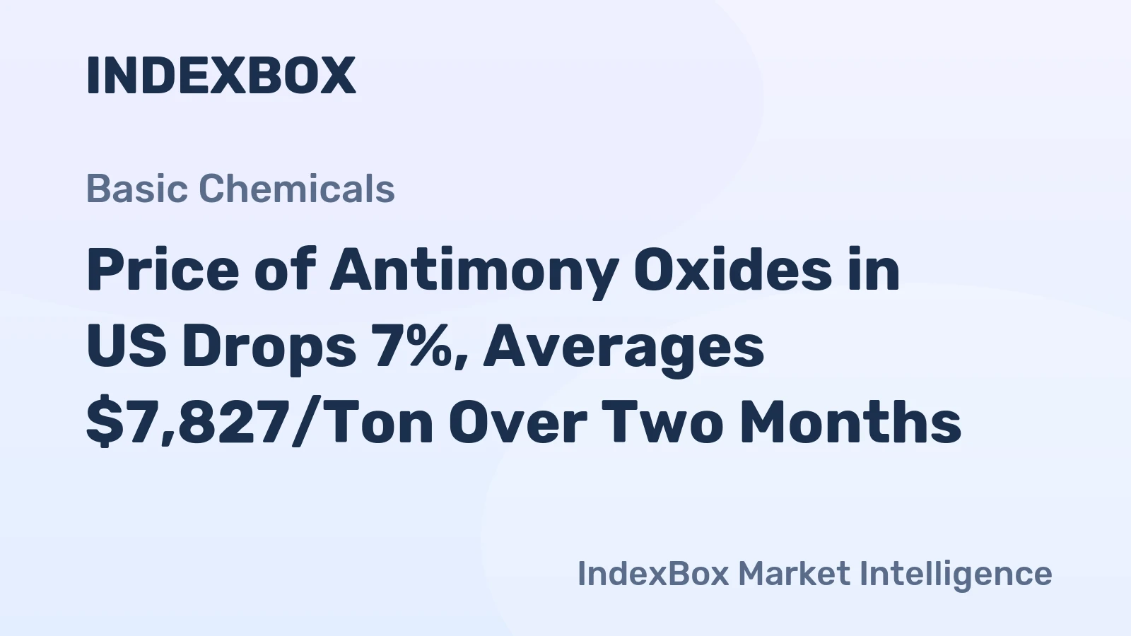 Price of Antimony Oxides in US Drops 7%, Averages $7,827/Ton Over Two Months