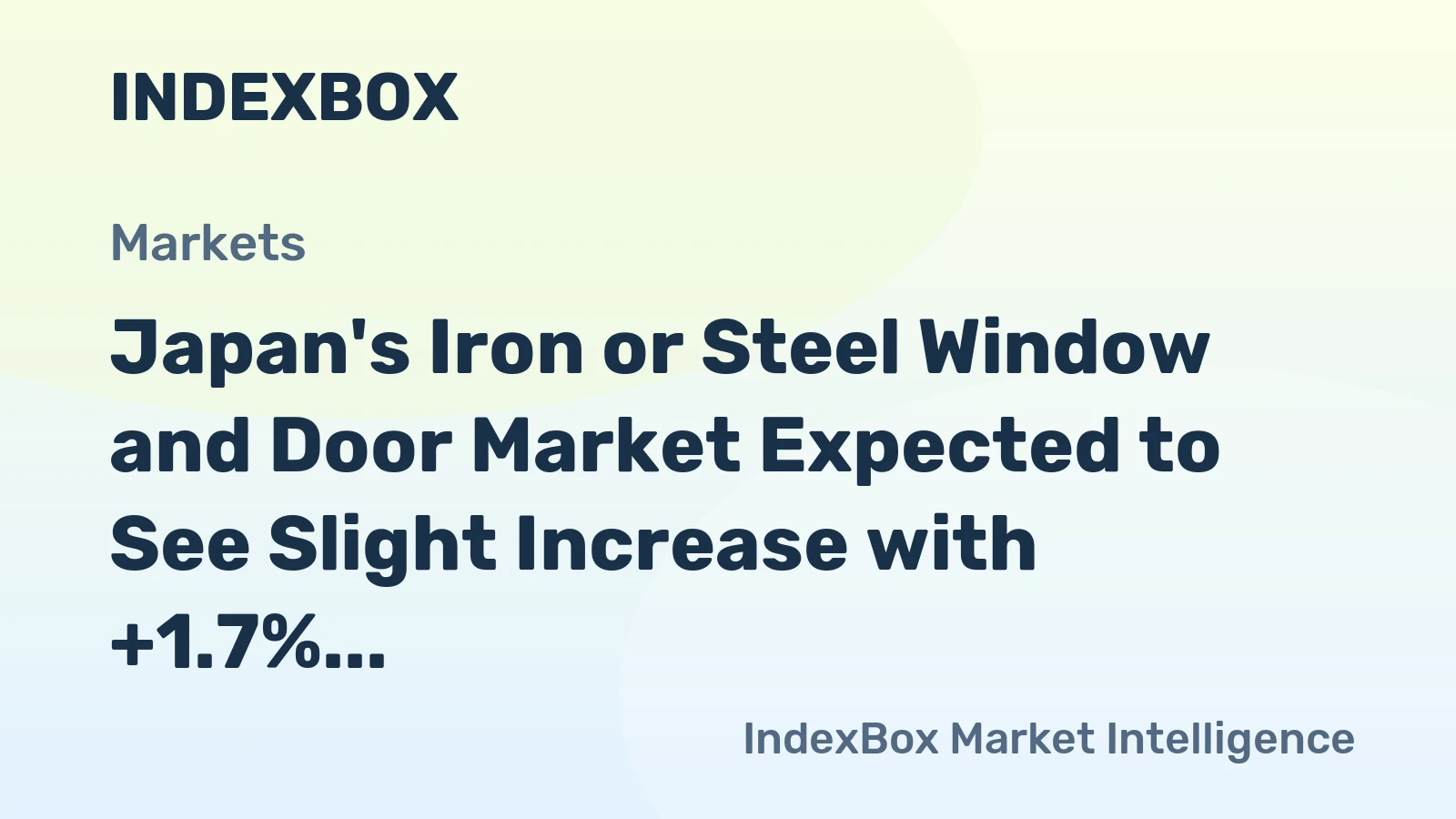 Japan's Iron or Steel Window and Door Market Expected to See Slight Increase with +1.7% CAGR Over Next Decade