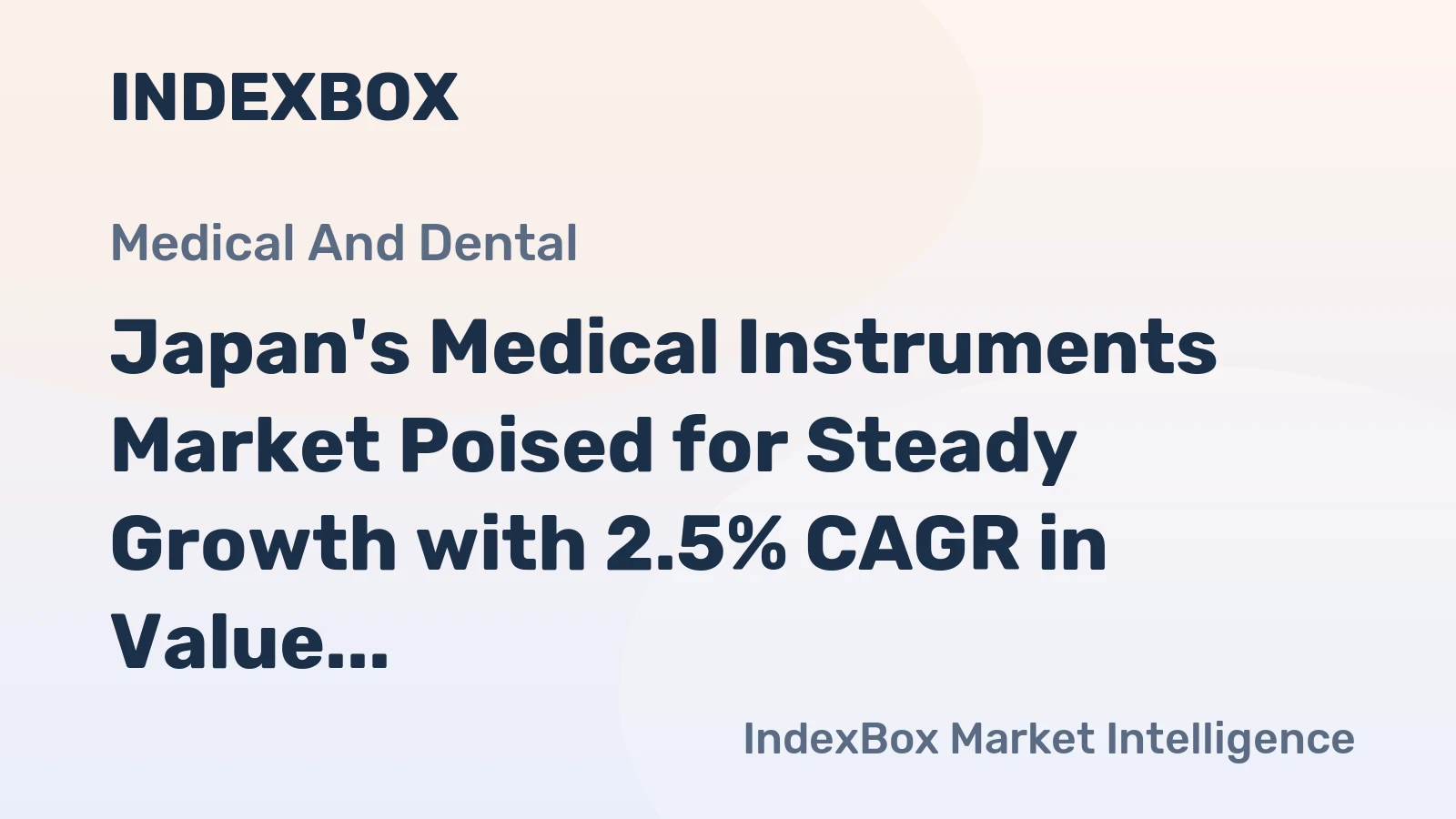 Japan's Medical Instruments Market Poised for Steady Growth with 2.5% CAGR in Value