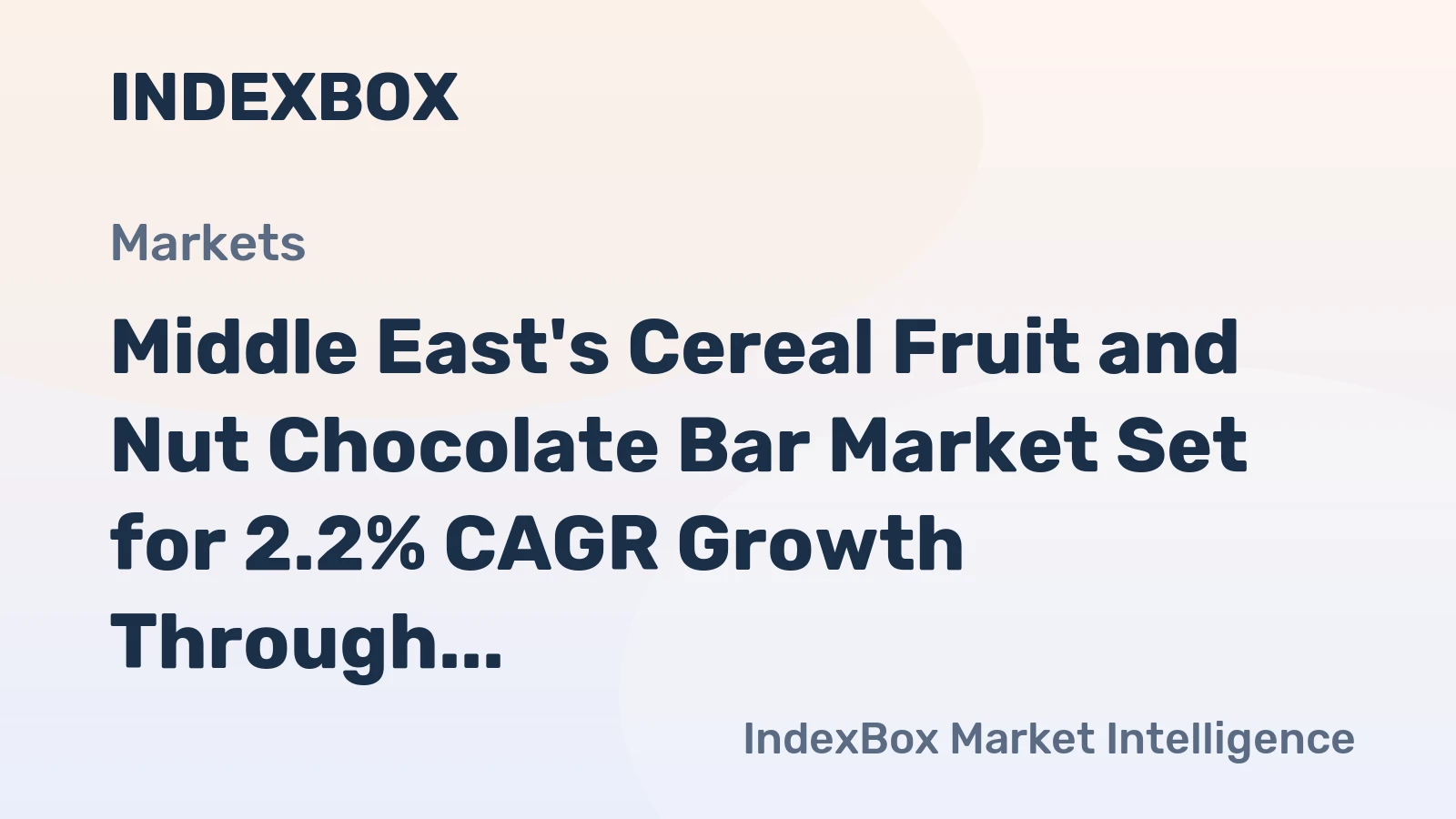 Middle East's Cereal Fruit and Nut Chocolate Bar Market Set for 2.2% CAGR Growth Through 2035