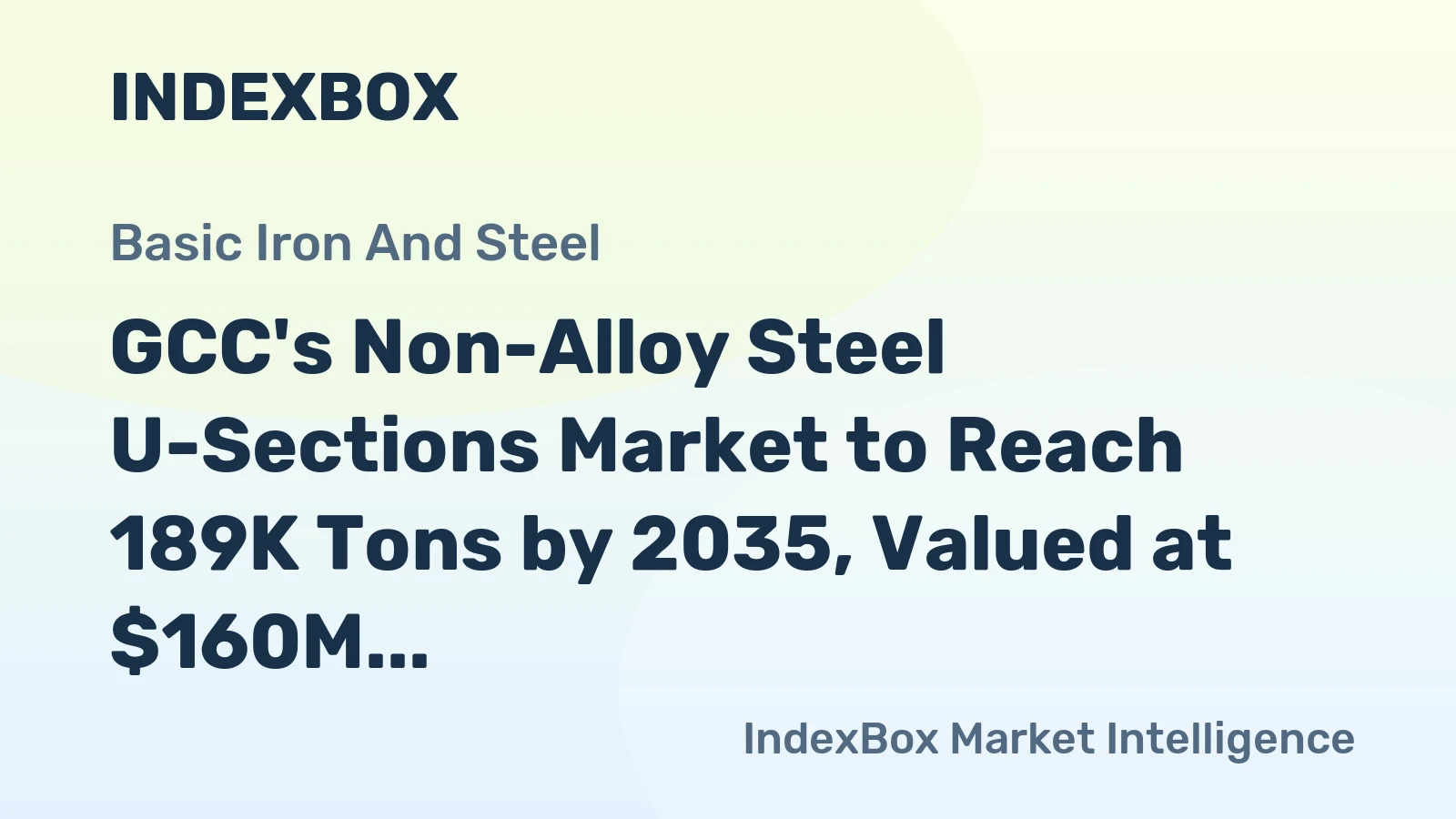 GCC's Non-Alloy Steel U-Sections Market to Reach 189K Tons by 2035, Valued at $160M