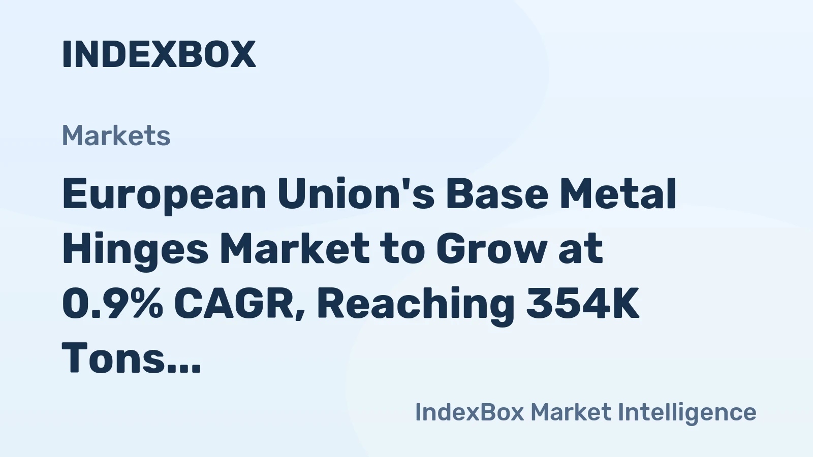 European Union's Base Metal Hinges Market to Grow at 0.9% CAGR, Reaching 354K Tons by 2035