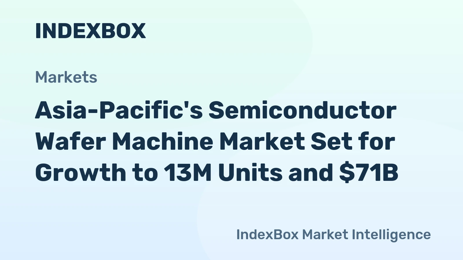Asia-Pacific's Semiconductor Wafer Machine Market Set for Growth to 13M Units and $71B