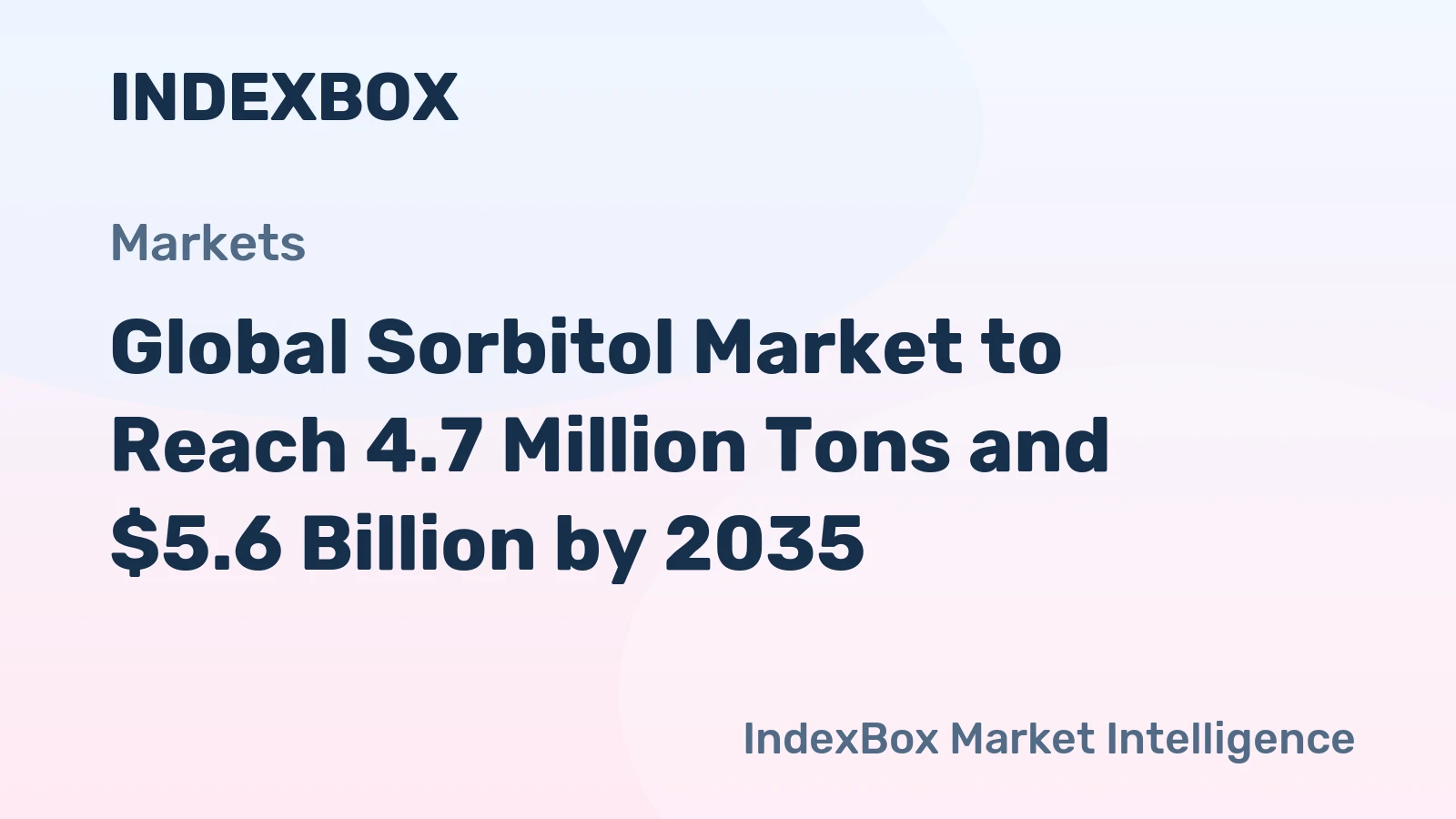 Global Sorbitol Market to Reach 4.7 Million Tons and $5.6 Billion by 2035