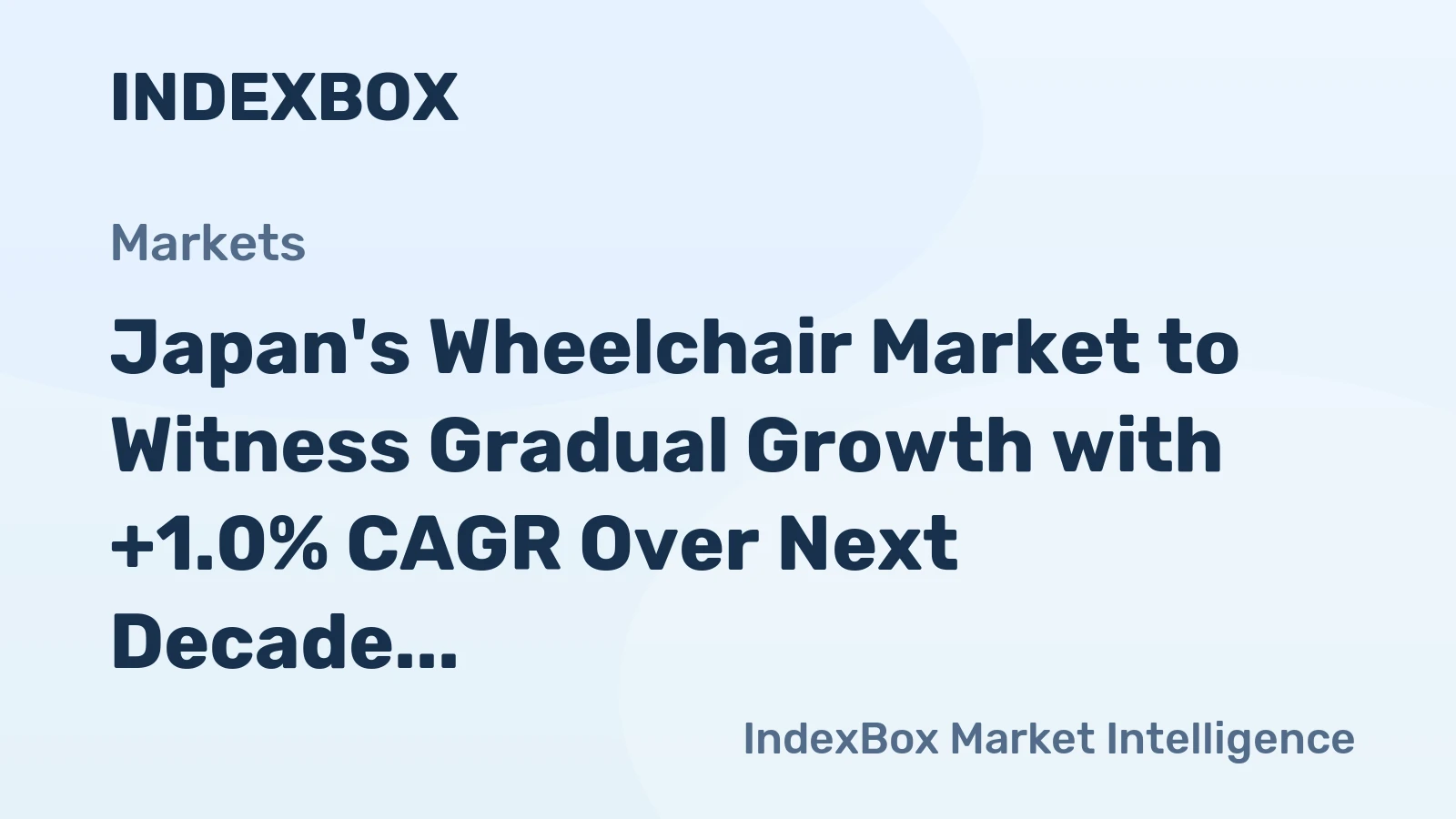 Japan's Wheelchair Market to Witness Gradual Growth with +1.0% CAGR Over Next Decade