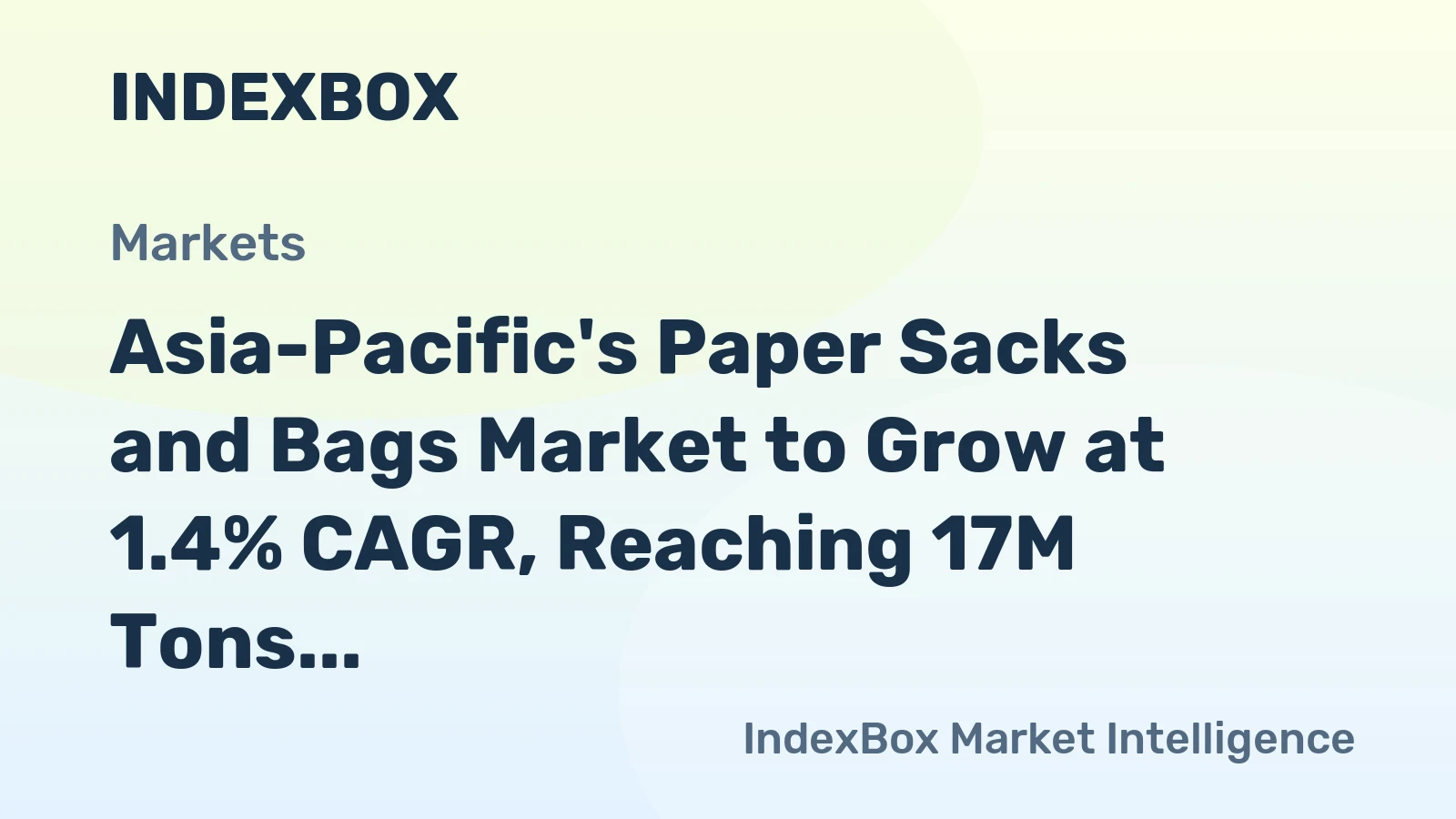 Asia-Pacific's Paper Sacks and Bags Market to Grow at 1.4% CAGR, Reaching 17M Tons by 2035