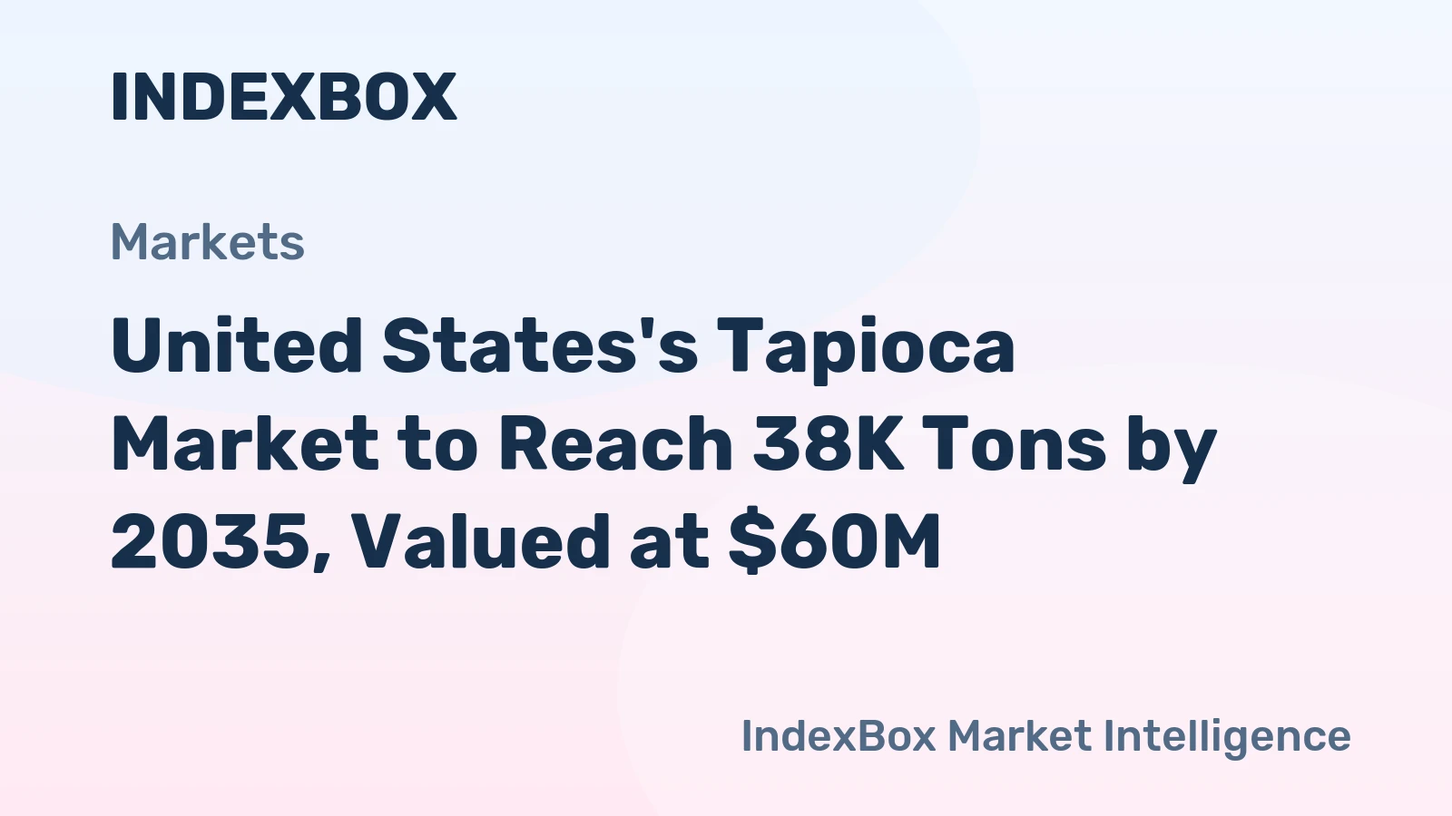 United States's Tapioca Market to Reach 38K Tons by 2035, Valued at $60M