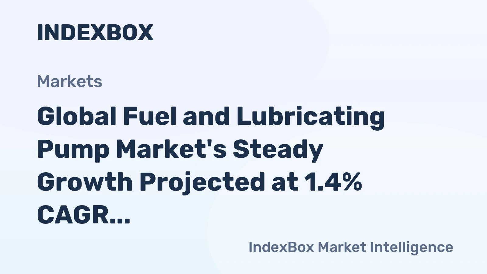 Global Fuel and Lubricating Pump Market's Steady Growth Projected at 1.4% CAGR Through 2035