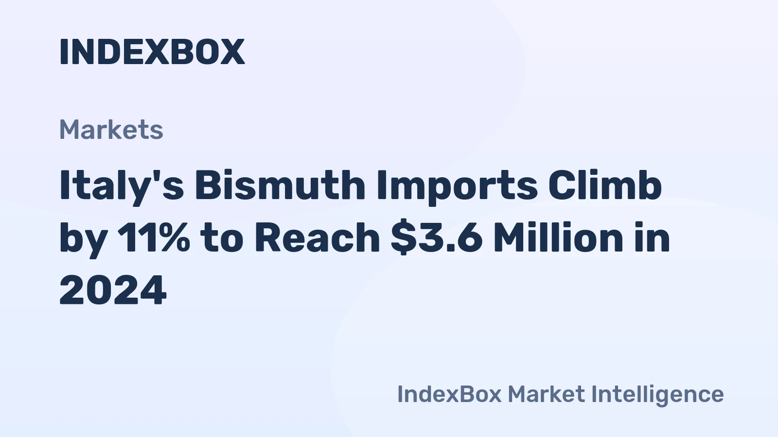 Italy's Bismuth Imports Climb by 11% to Reach $3.6 Million in 2024