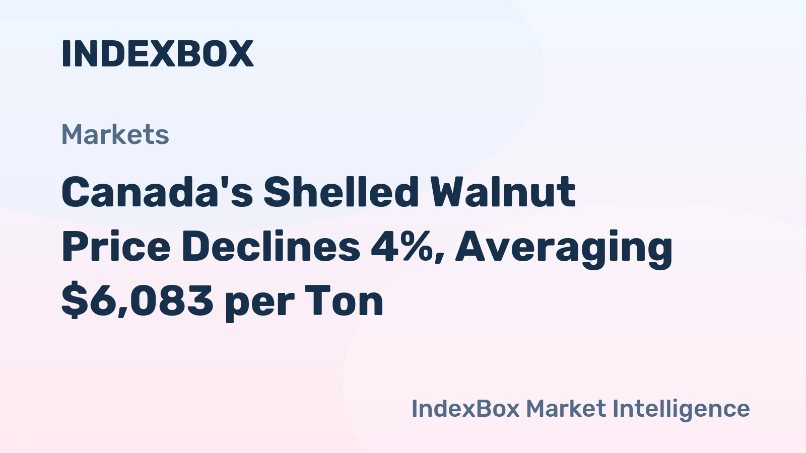 Canada's Shelled Walnut Price Declines 4%, Averaging $6,083 per Ton