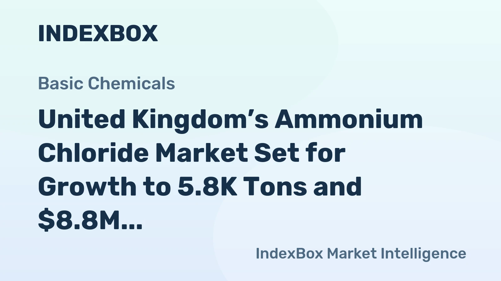 United Kingdom’s Ammonium Chloride Market Set for Growth to 5.8K Tons and $8.8M Value