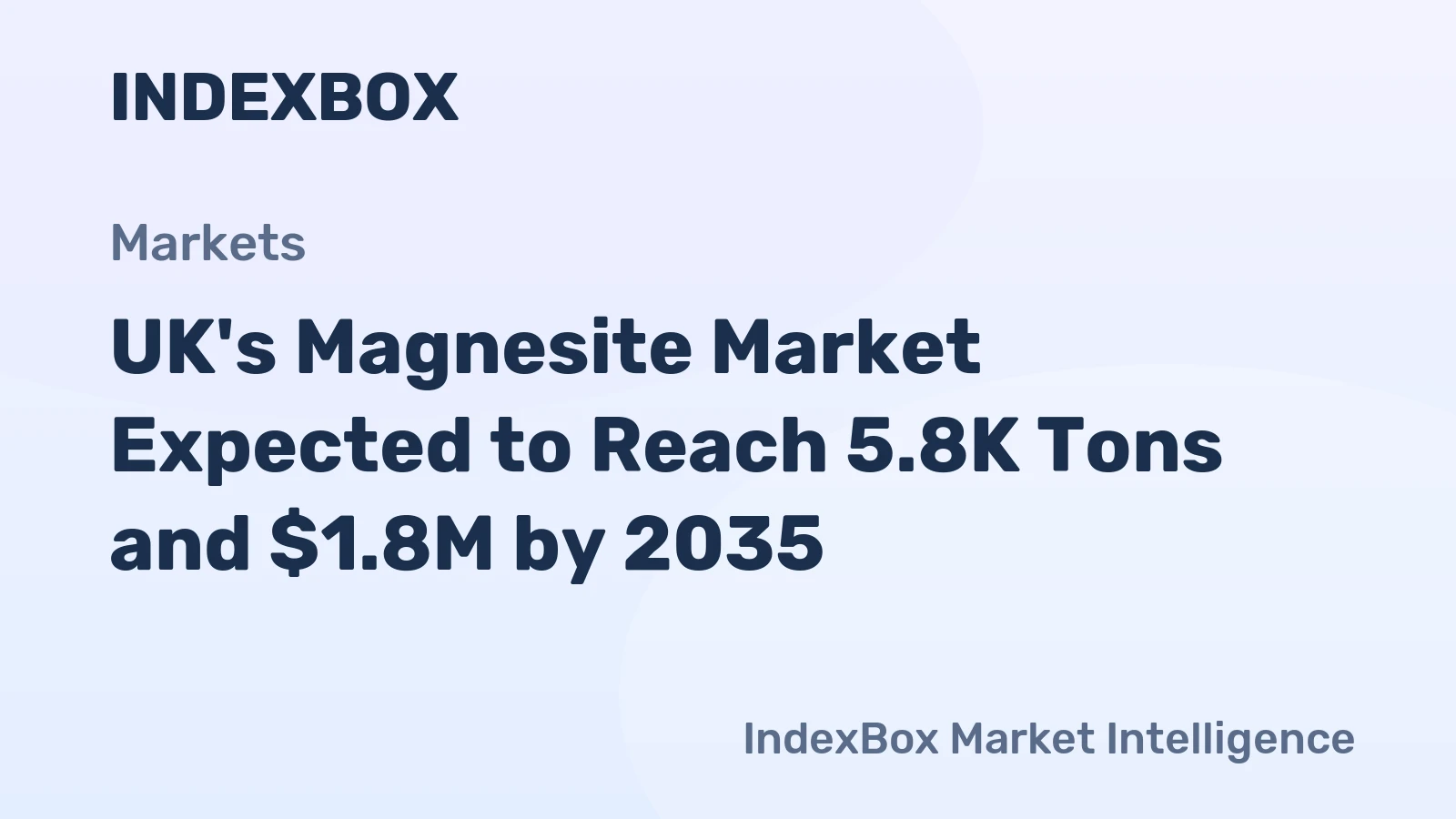 UK's Magnesite Market Expected to Reach 5.8K Tons and $1.8M by 2035
