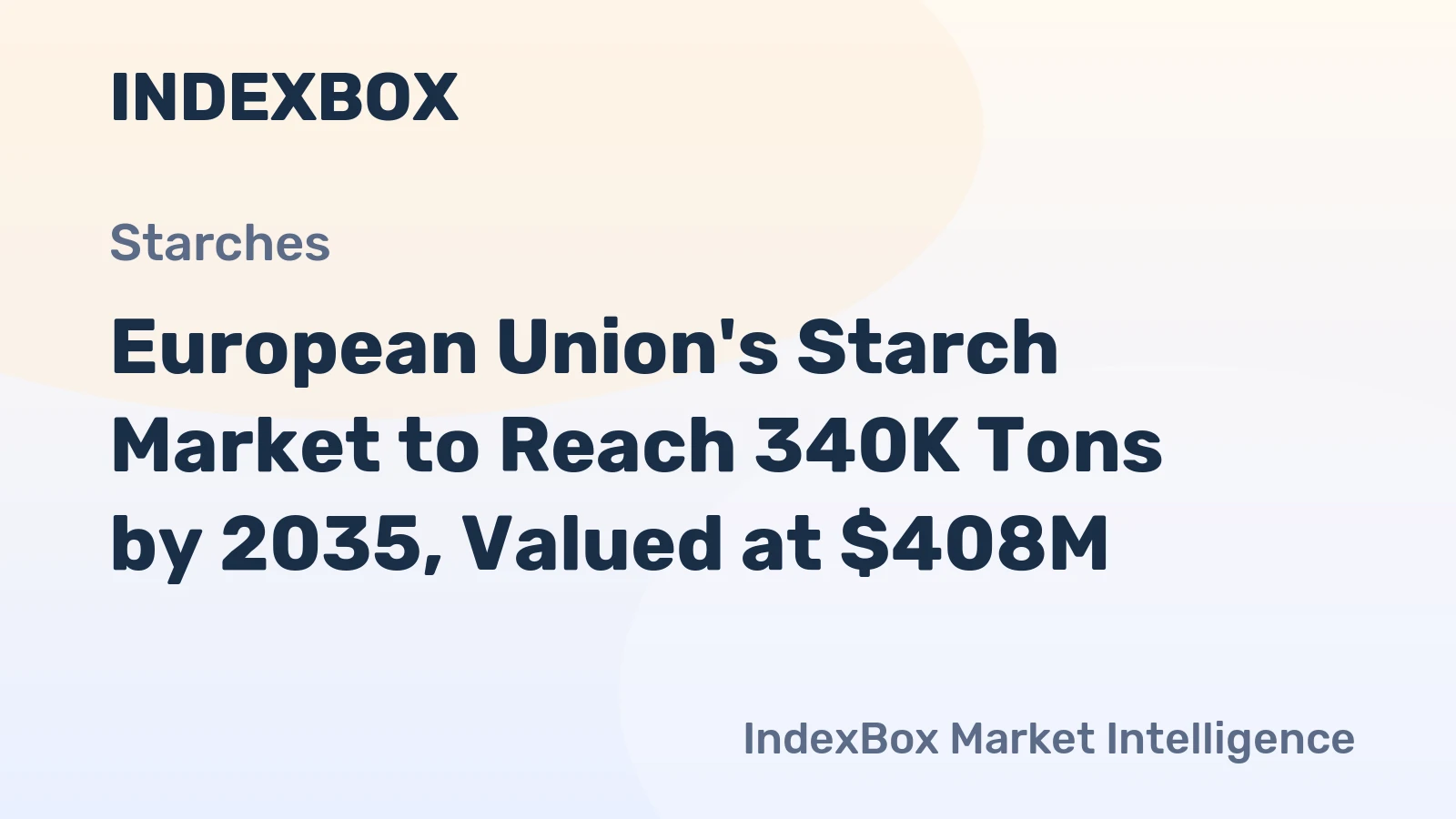 European Union's Starch Market to Reach 340K Tons by 2035, Valued at $408M