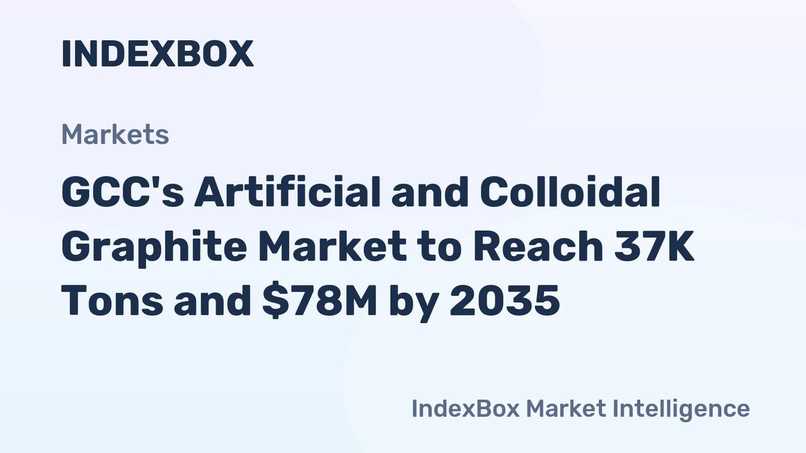 GCC's Artificial and Colloidal Graphite Market to Reach 37K Tons and $78M by 2035