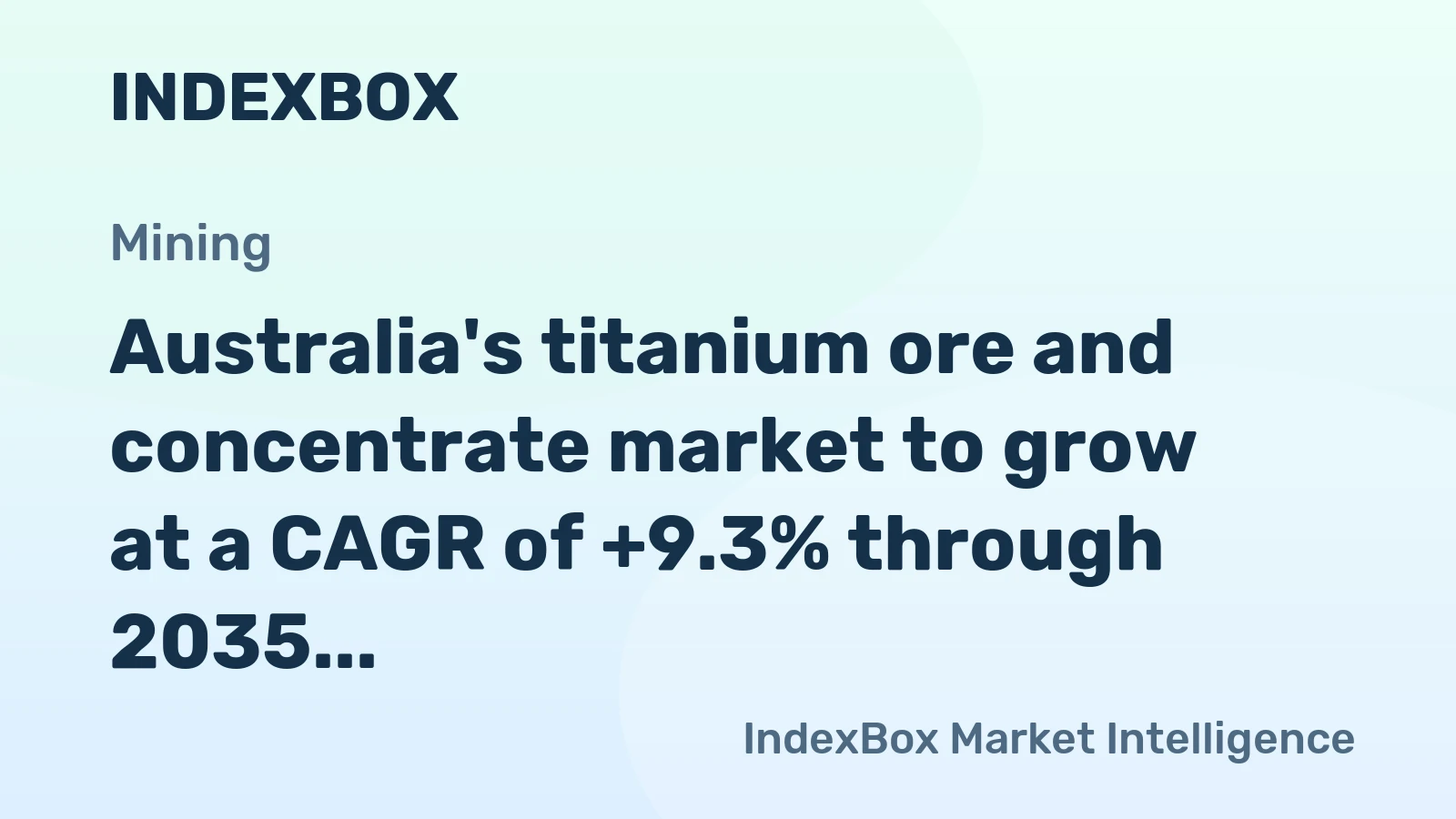 Australia's titanium ore and concentrate market to grow at a CAGR of +9.3% through 2035, driven by rising demand, reaching $223M.