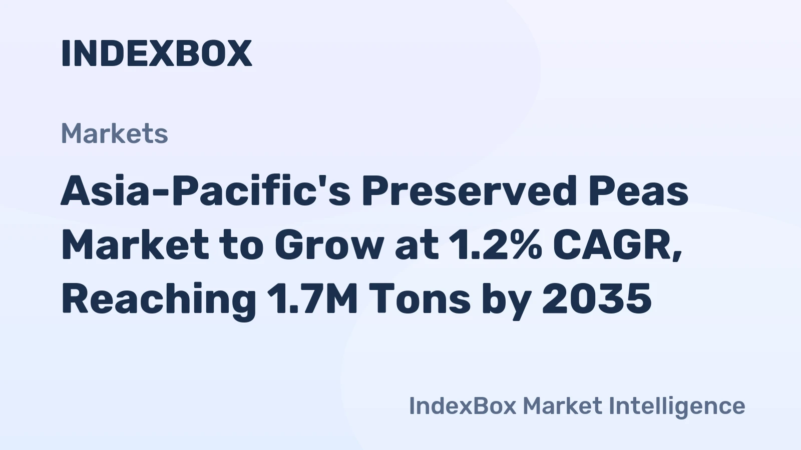 Asia-Pacific's Preserved Peas Market to Grow at 1.2% CAGR, Reaching 1.7M Tons by 2035