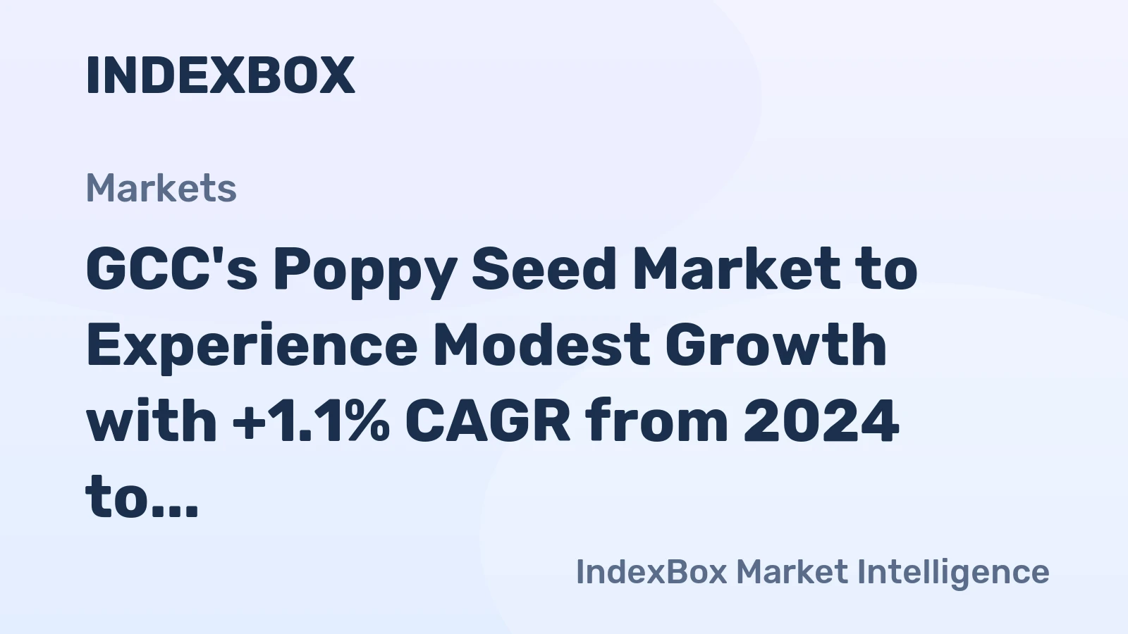 GCC's Poppy Seed Market to Experience Modest Growth with +1.1% CAGR from 2024 to 2035