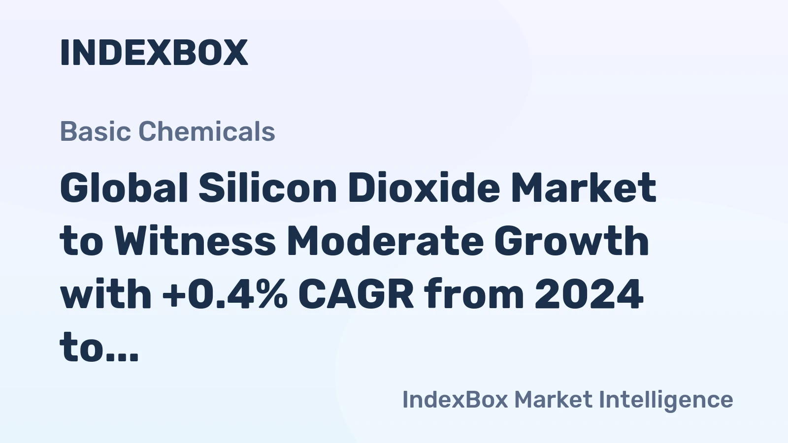 Global Silicon Dioxide Market to Witness Moderate Growth with +0.4% CAGR from 2024 to 2035