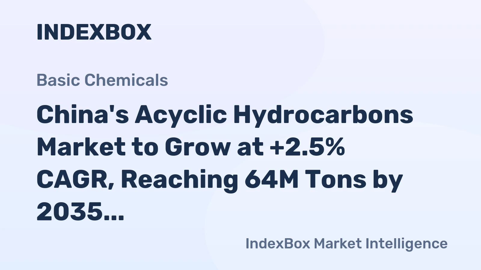 China's Acyclic Hydrocarbons Market to Grow at +2.5% CAGR, Reaching 64M Tons by 2035