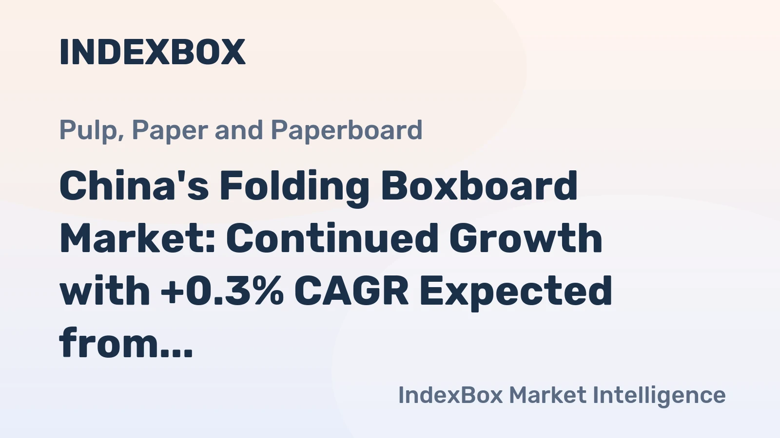 China's Folding Boxboard Market: Continued Growth with +0.3% CAGR Expected from 2024 to 2035
