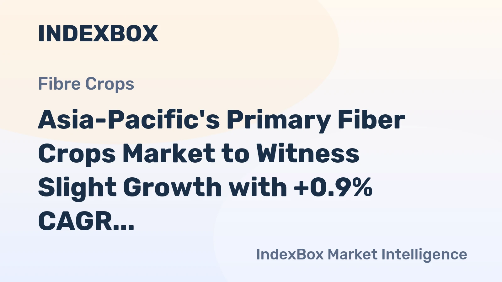 Asia-Pacific's Primary Fiber Crops Market to Witness Slight Growth with +0.9% CAGR from 2024 to 2035