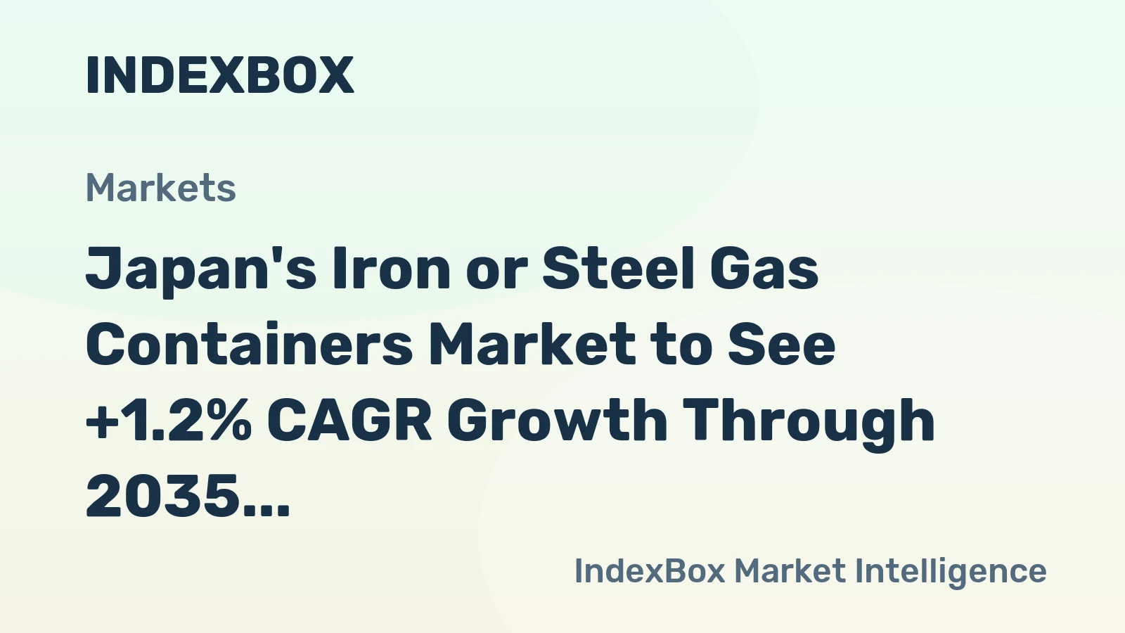 Japan's Iron or Steel Gas Containers Market to See +1.2% CAGR Growth Through 2035, Reaching 14M Units