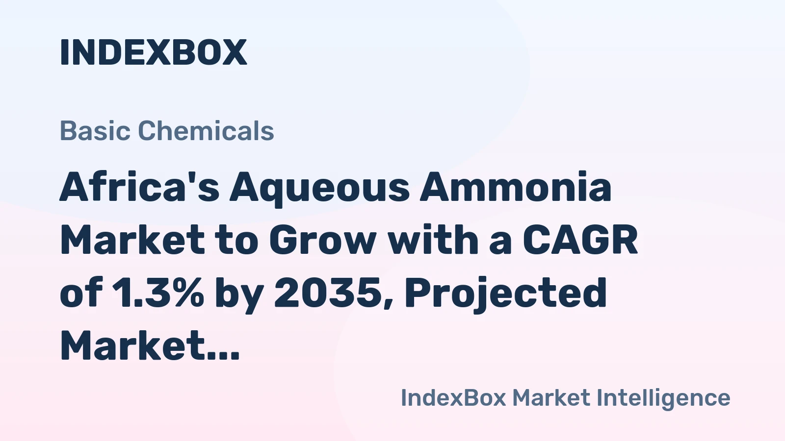 Africa's Aqueous Ammonia Market to Grow with a CAGR of 1.3% by 2035, Projected Market Value at $519M