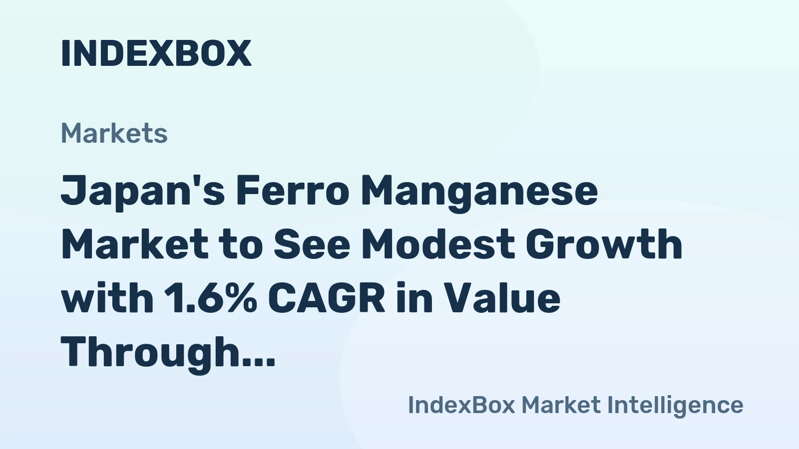 Japan's Ferro Manganese Market to See Modest Growth with 1.6% CAGR in Value Through 2035