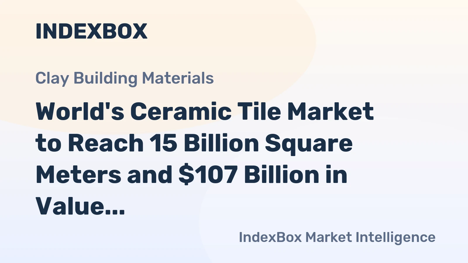 World's Ceramic Tile Market to Reach 15 Billion Square Meters and $107 Billion in Value by 2035