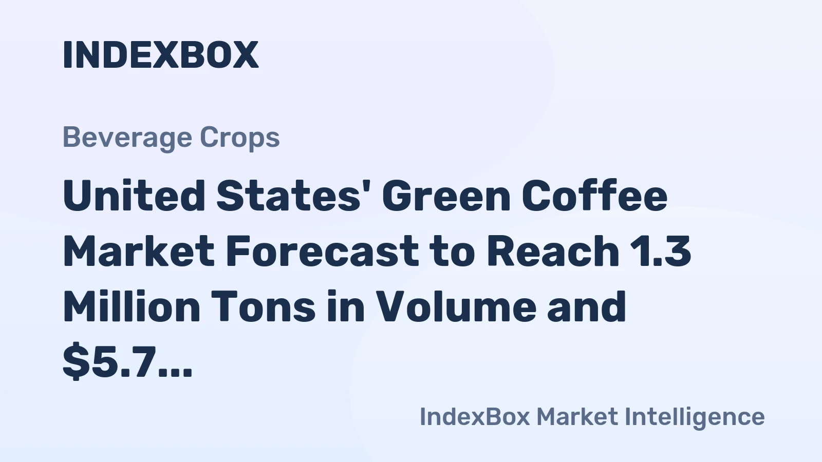 United States' Green Coffee Market Forecast to Reach 1.3 Million Tons in Volume and $5.7 Billion in Value by 2035