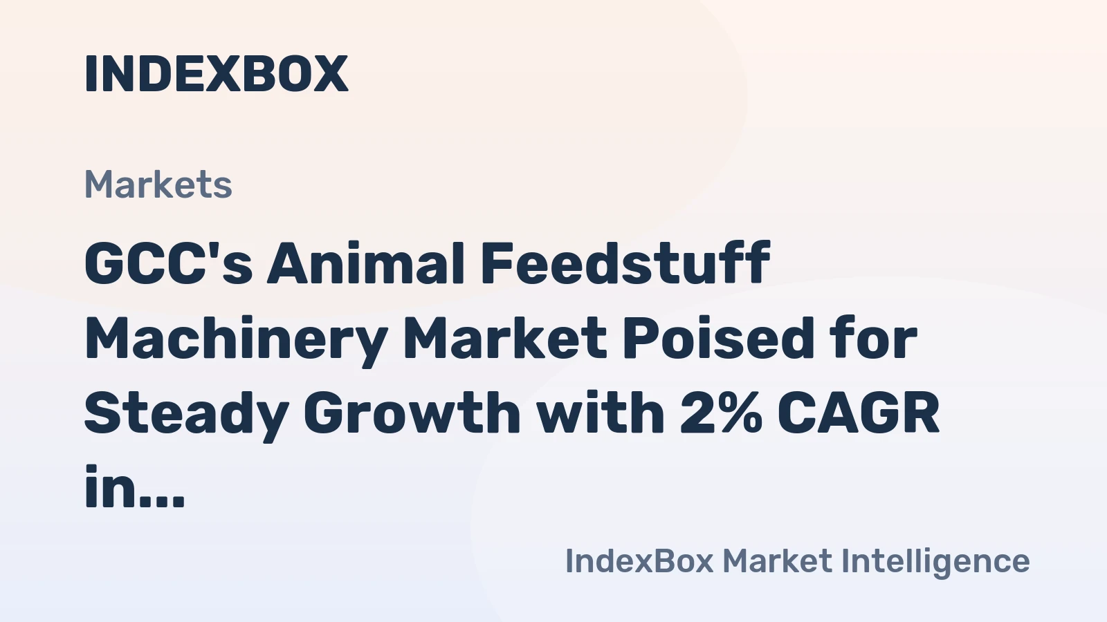 GCC's Animal Feedstuff Machinery Market Poised for Steady Growth with 2% CAGR in Value