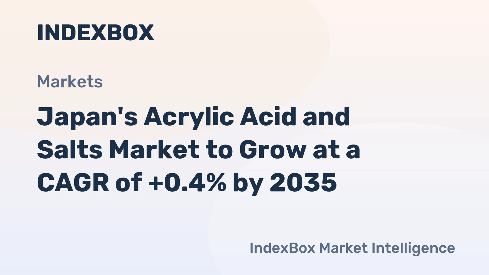 Japan's Acrylic Acid and Salts Market to Grow at a CAGR of +0.4% by 2035