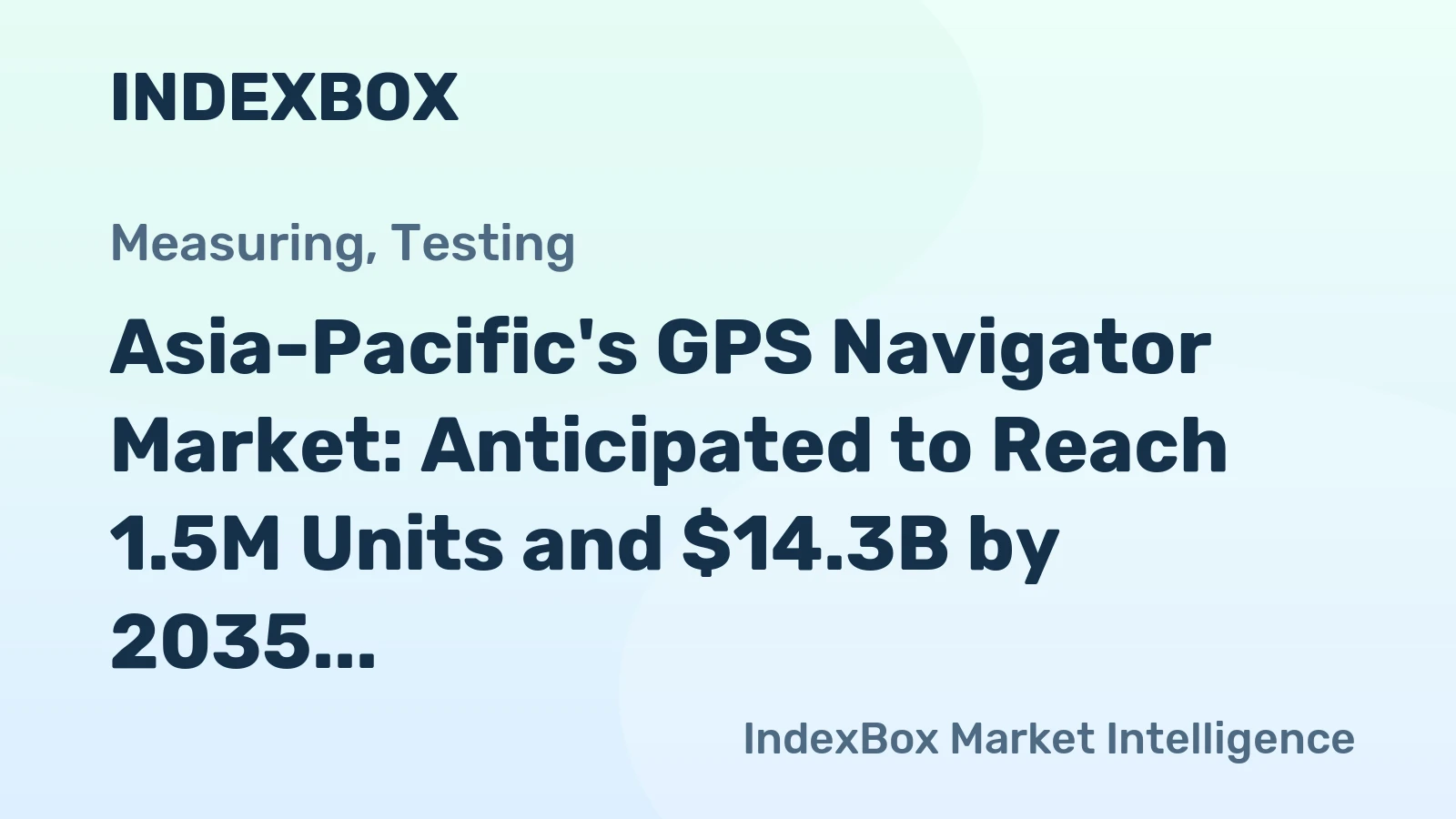 Asia-Pacific's GPS Navigator Market: Anticipated to Reach 1.5M Units and $14.3B by 2035