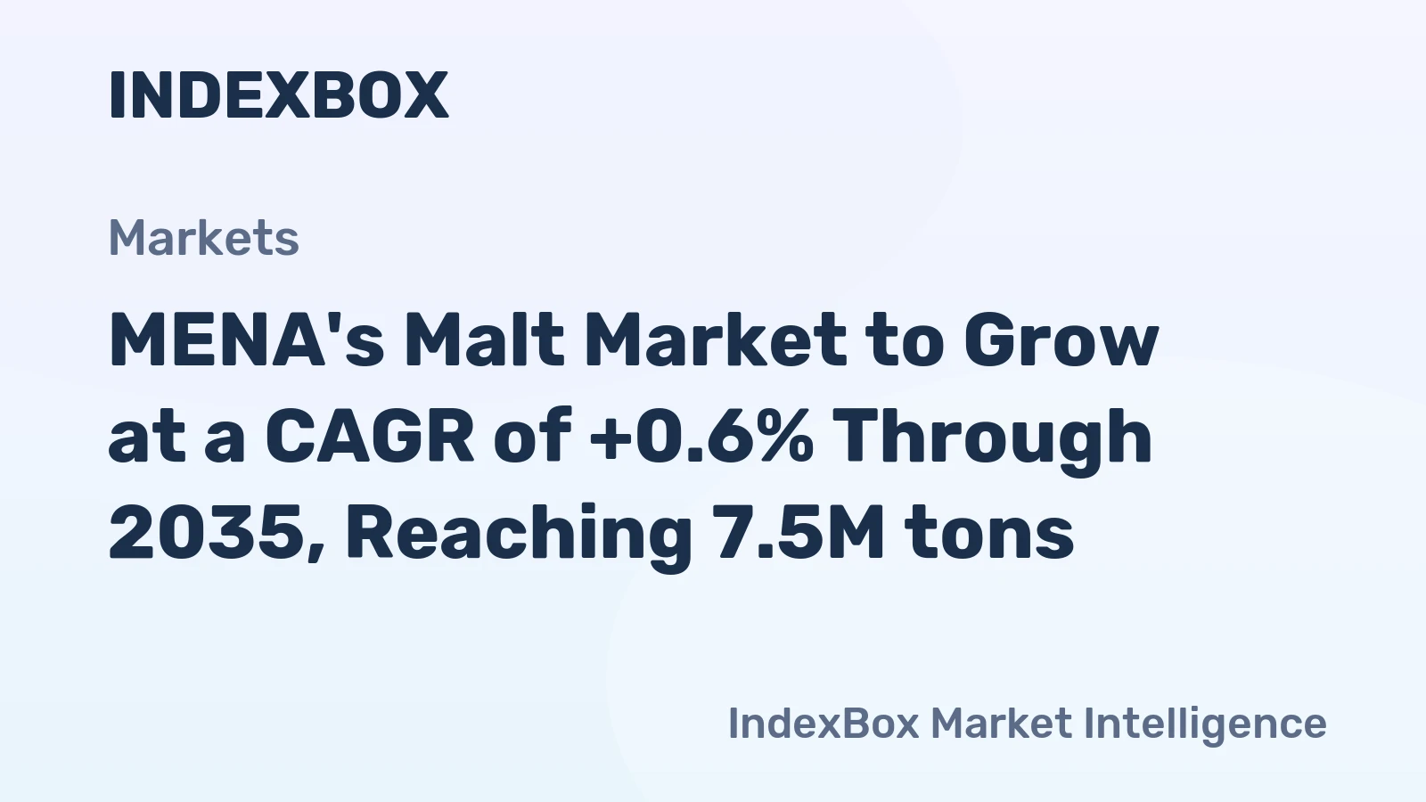 MENA's Malt Market to Grow at a CAGR of +0.6% Through 2035, Reaching 7.5M tons