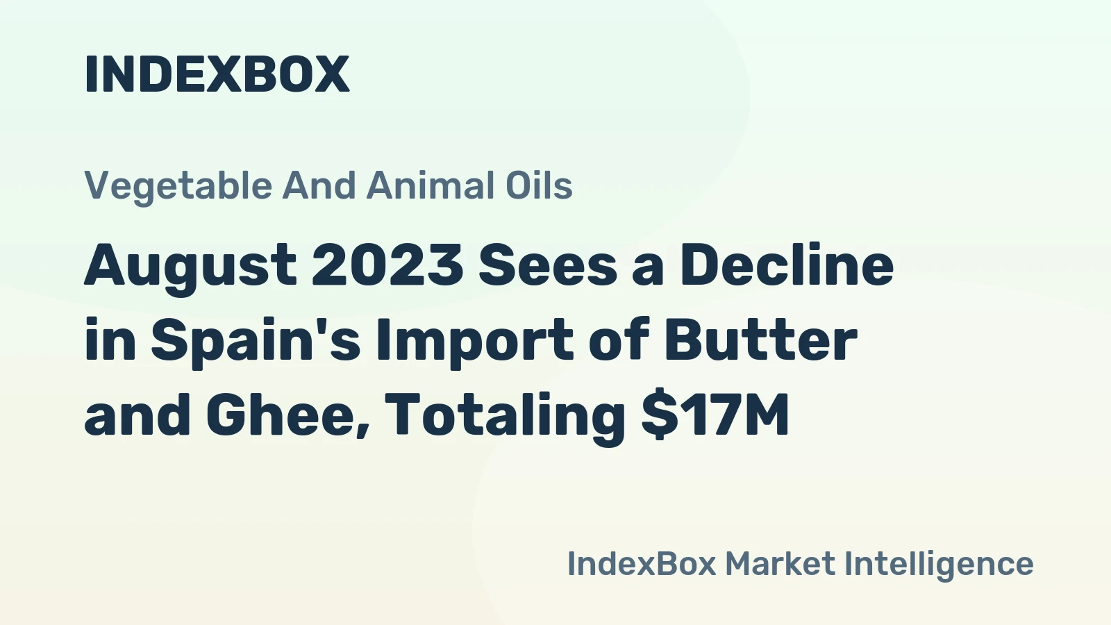August 2023 Sees a Decline in Spain's Import of Butter and Ghee, Totaling $17M.