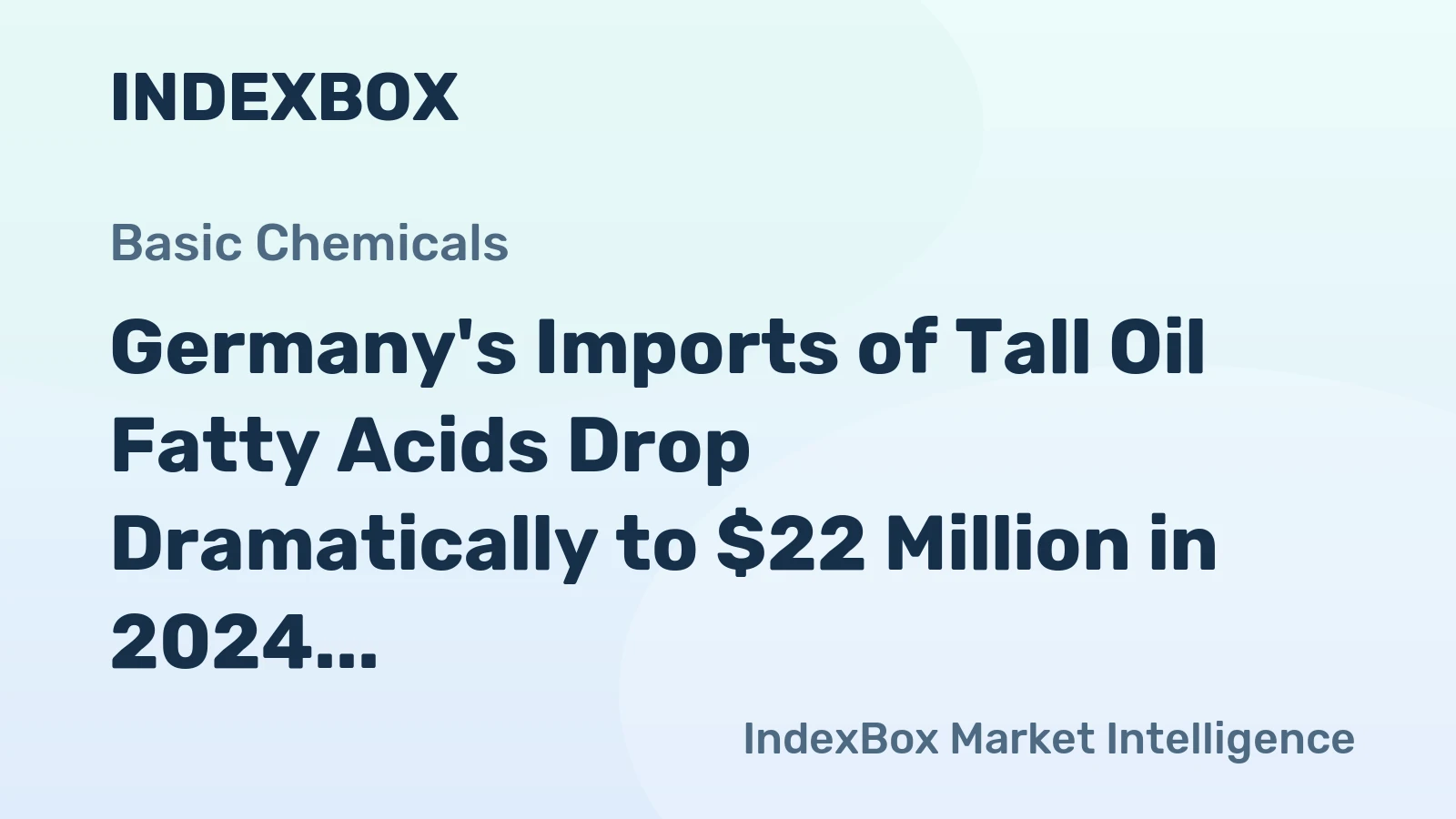 Germany's Imports of Tall Oil Fatty Acids Drop Dramatically to $22 Million in 2024