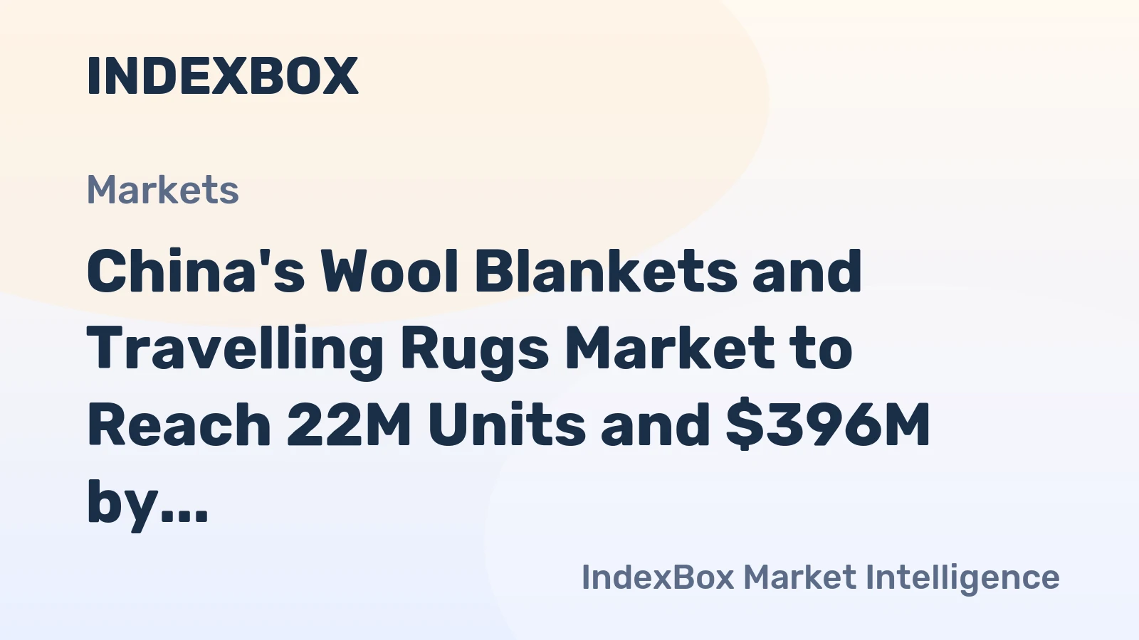 China's Wool Blankets and Travelling Rugs Market to Reach 22M Units and $396M by 2035