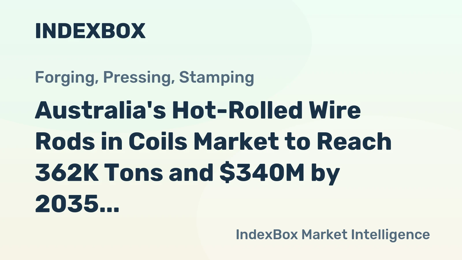 Australia's Hot-Rolled Wire Rods in Coils Market to Reach 362K Tons and $340M by 2035