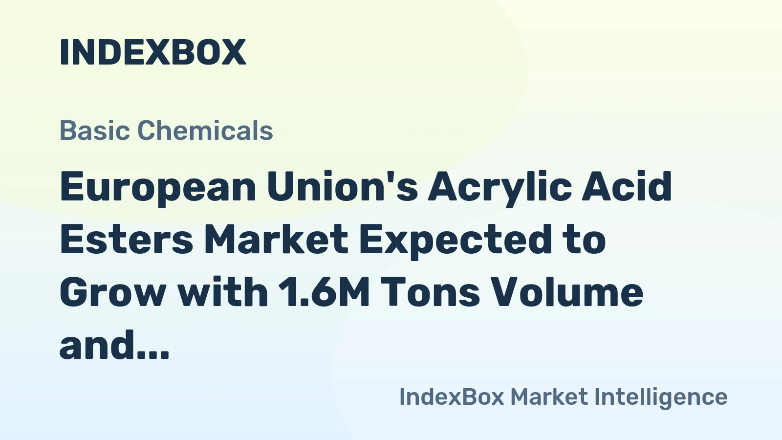 European Union's Acrylic Acid Esters Market Expected to Grow with 1.6M Tons Volume and $3.6B Value by 2035