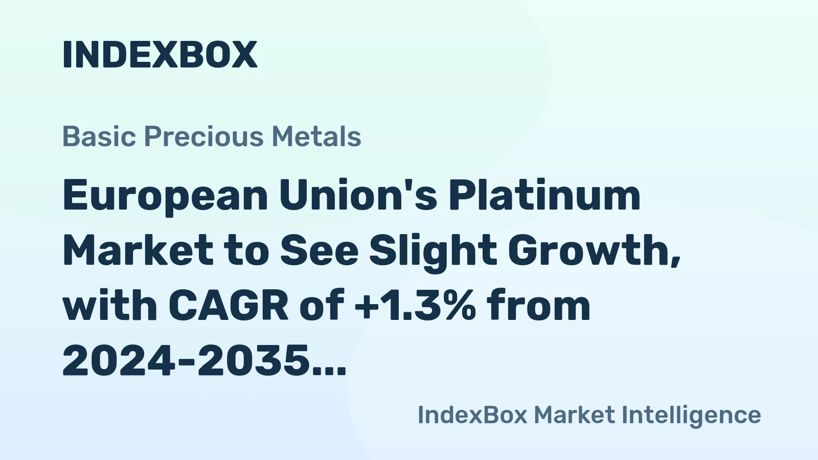 European Union's Platinum Market to See Slight Growth, with CAGR of +1.3% from 2024-2035