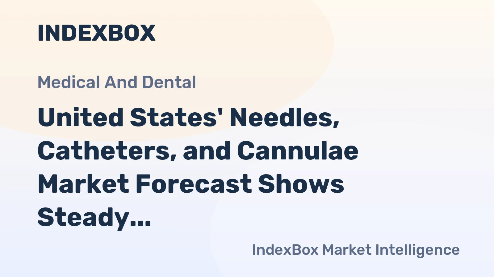 United States' Needles, Catheters, and Cannulae Market Forecast Shows Steady Growth With a 1.3% CAGR in Value