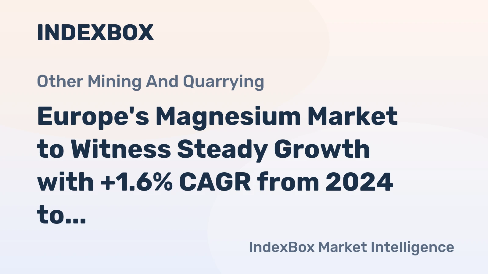 Europe's Magnesium Market to Witness Steady Growth with +1.6% CAGR from 2024 to 2035