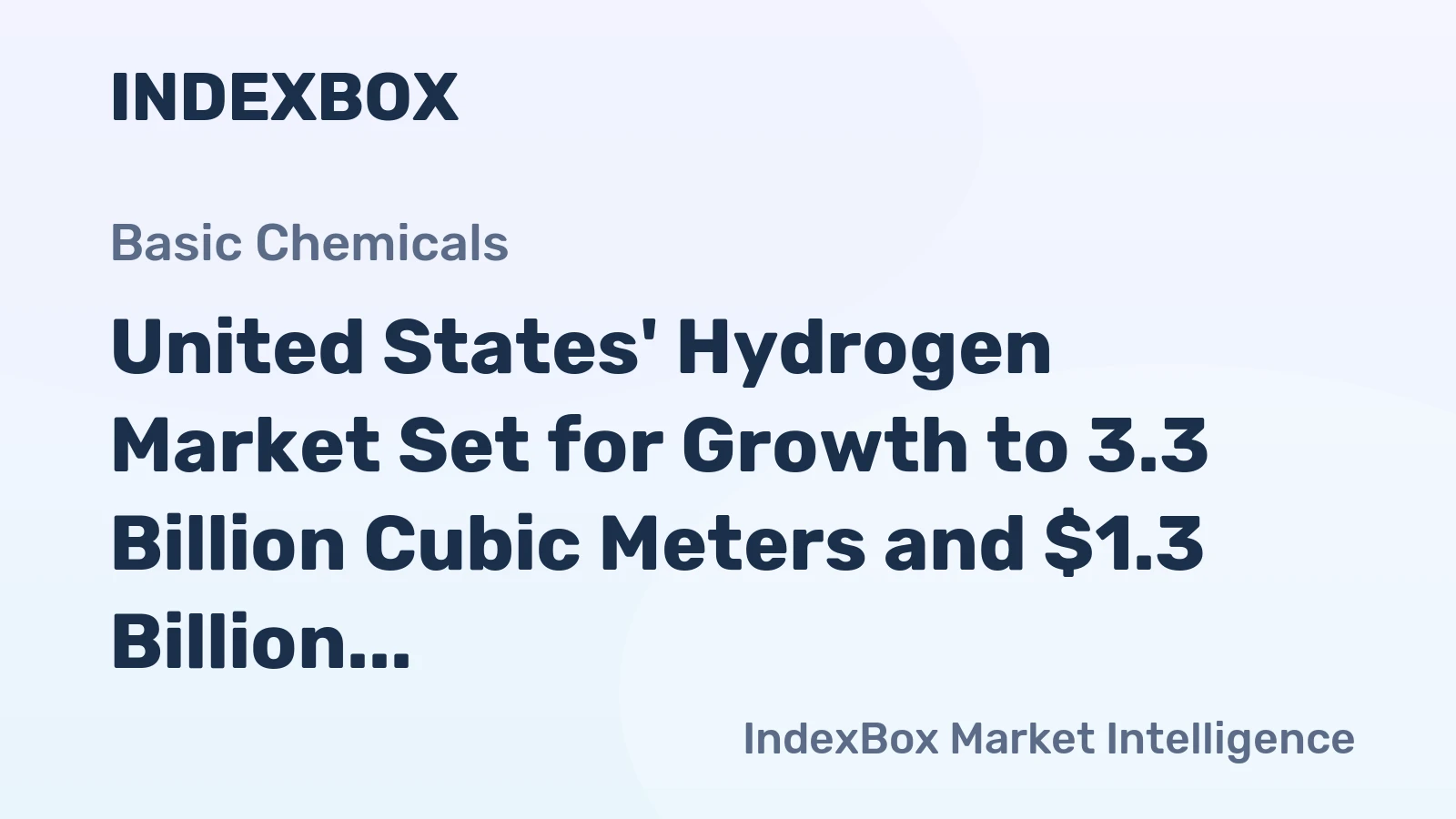 United States' Hydrogen Market Set for Growth to 3.3 Billion Cubic Meters and $1.3 Billion in Value
