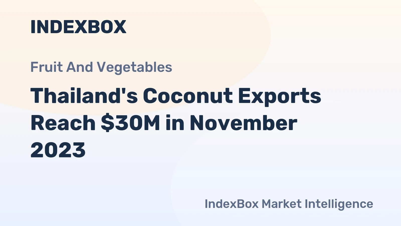 Thailand's Coconut Exports Reach $30M in November 2023
