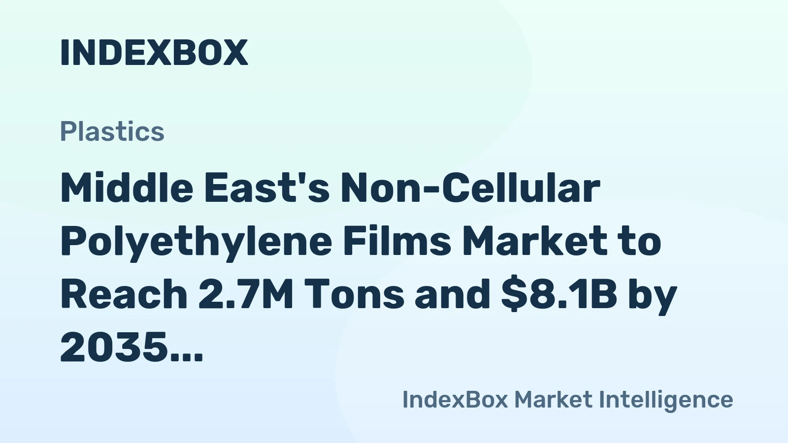 Middle East's Non-Cellular Polyethylene Films Market to Reach 2.7M Tons and $8.1B by 2035